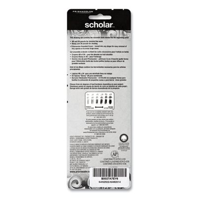 Scholar Graphite Pencil Set, 4B / 2B / HB / 2H, Kneaded Eraser