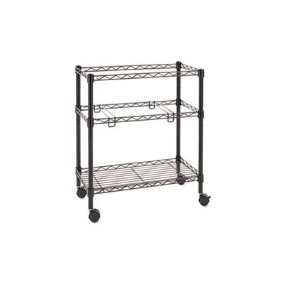 CART, TWO-TIER, ROLLING FILE, 26"w x14"d x 29.5"h, BLACK