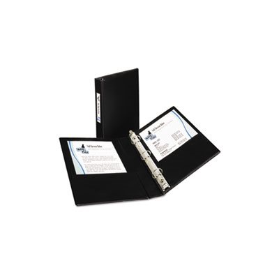 BINDER, Mini, Durable, w / Round Rings, 5.5" x 8.5", 1" Capacity, Black