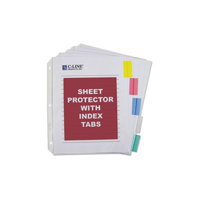 SHEET PROTECTORS, WITH INDEX TABS, ASSORTED COLOR TABS, 2", 11" x 8.5 ...