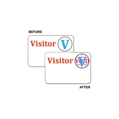 VISITOR BADGES, Time’s Up!, Self-Expiring, One-Day Badge, 3" x 2 ...