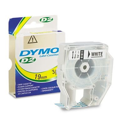 TAPE, CASSETTE, FOR DYMO 9000, 6000, PC 10, .75" X 32', WHITE