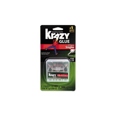 GLUE, Krazy, Single-Use Tubes, w / Storage Case, 0.07 oz, 4 / Pack