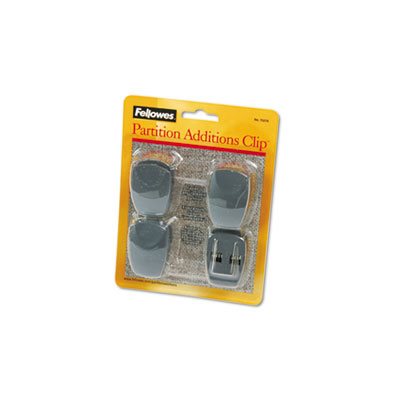 CLIPS, FELLOWES, Plastic, Partition Additions, 1.25" x 1..875", Dark ...