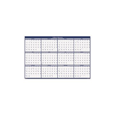 Recycled Laminated Write-On / Wipe-Off Jumbo Yearly Wall Calendar, 66 x 33
