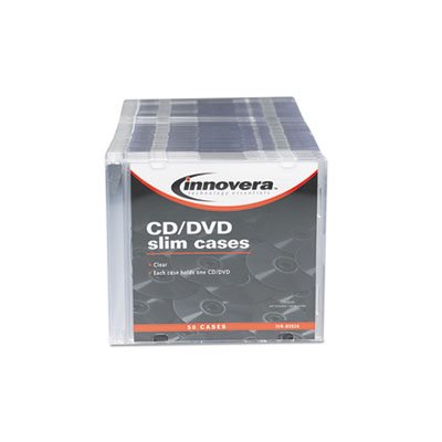 STORAGE CASE, CD / DVD, Polystyrene, Thin Line, Clear, 50 / Pack