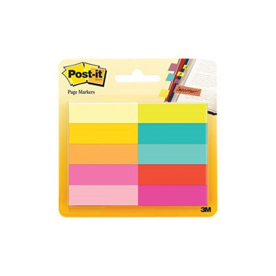 POST-IT NOTES, Page Flag Markers, Assorted Bright Colors, 50-Sheet, 10 ...