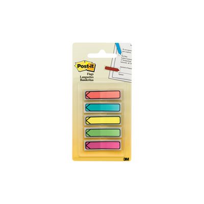 POST-IT NOTES, PAGE FLAG MARKERS, Arrow, .5", Five Assorted Bright ...
