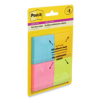 POST-IT NOTES, Full Adhesive, 2" x 2", Rio de Janeiro Colors, 25-Sheet ...