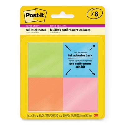 POST-IT NOTES, Full Adhesive, 2" x 2", Rio de Janeiro Colors, 25-Sheet ...