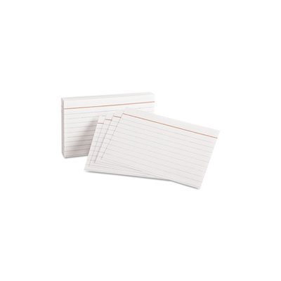 INDEX CARDS, RULED, 3" x 5", White, 100 / Pack