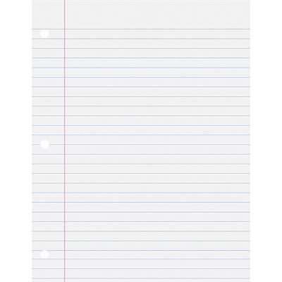 PAPER, NOTEBOOK, COMPOSITION, RULED, 8.5" X 11", 3 / 8" RULING AND RED ...