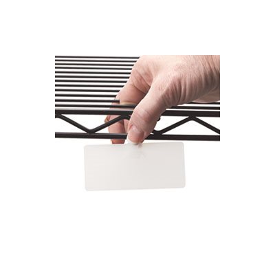 HOLDERS, LABEL, FOR Wire Rack Shelf, Side Load, 3.5" x 1.5", White, 10 ...