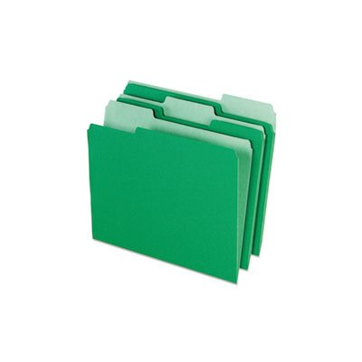 FILE FOLDER, Colored, 1 / 3 Cut Top Tab, Letter, Green / Light Green ...
