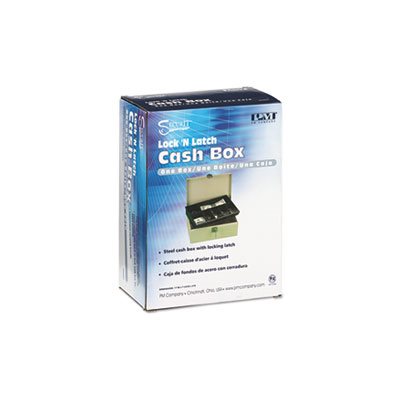 Lock'n Latch Steel Cash Box w / 7 Compartments, Key Lock, Pebble Beige