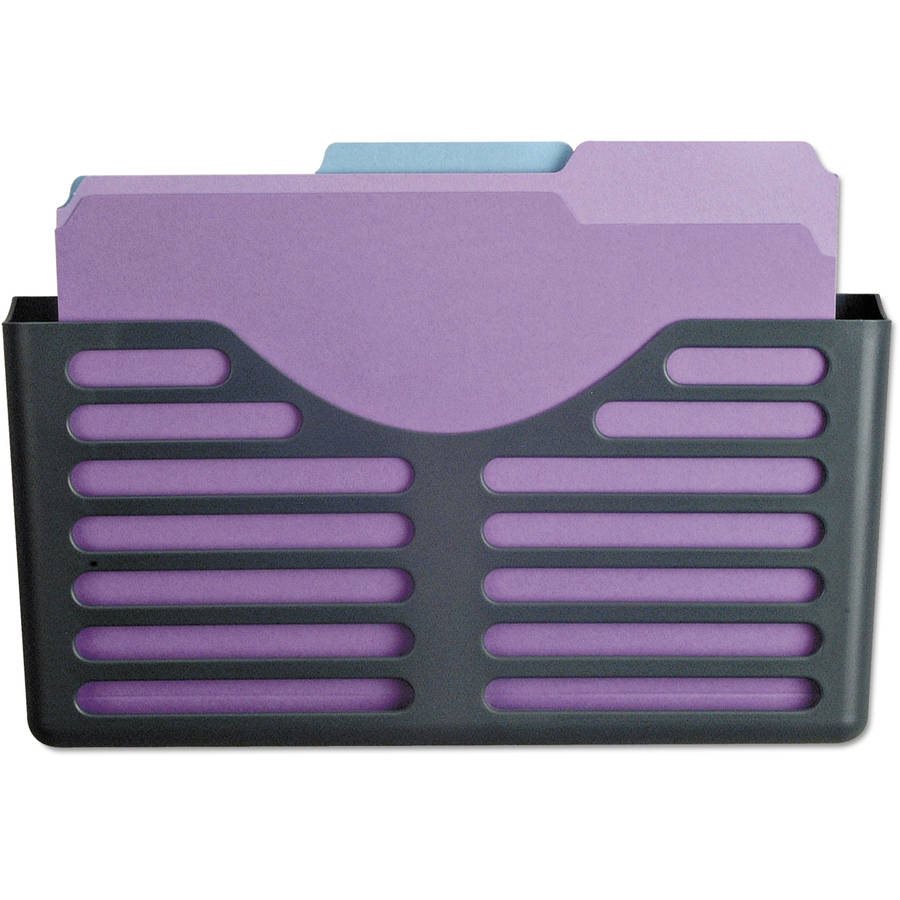 Recycled Plastic Cubicle Single File Pocket, Black