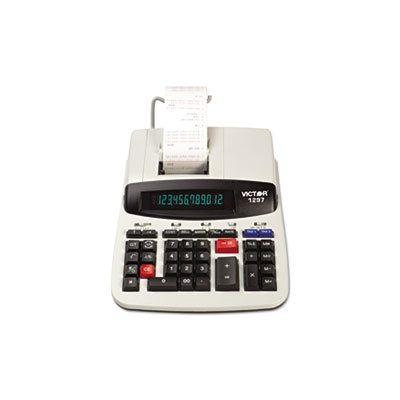 1297 Two-Color Commercial Printing Calculator, Black / Red Print, 4 ...